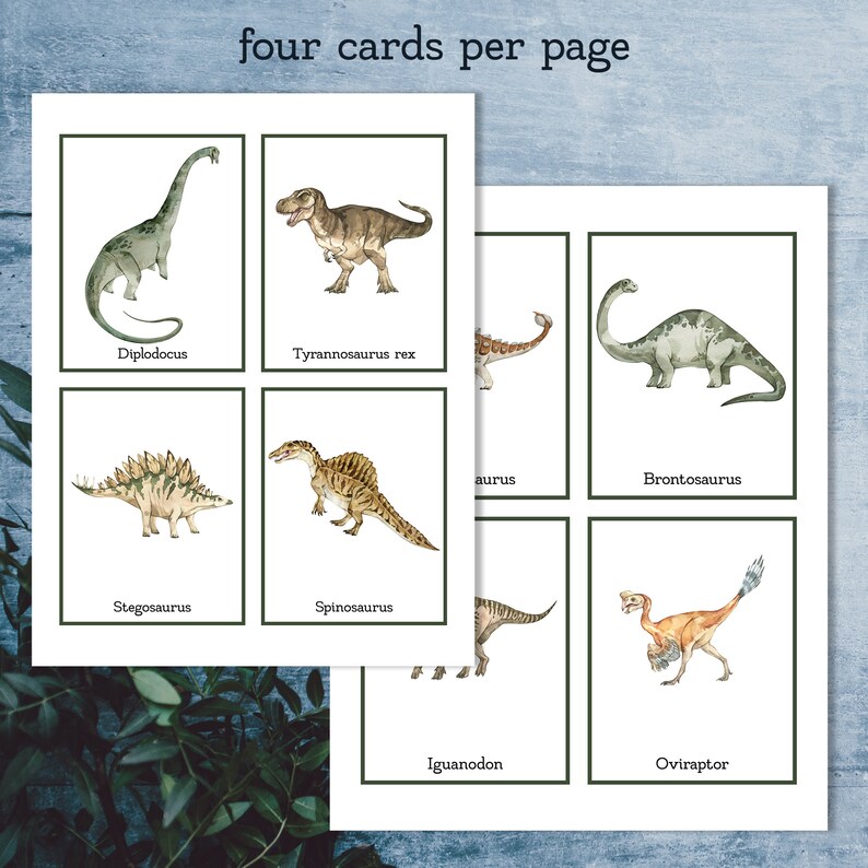 Dinosaur Cards and Poster. Toddler Watercolor Printable. - Etsy