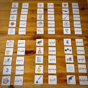 Digraph Cards Matching Activity. Montessori Phonics Green Series ...