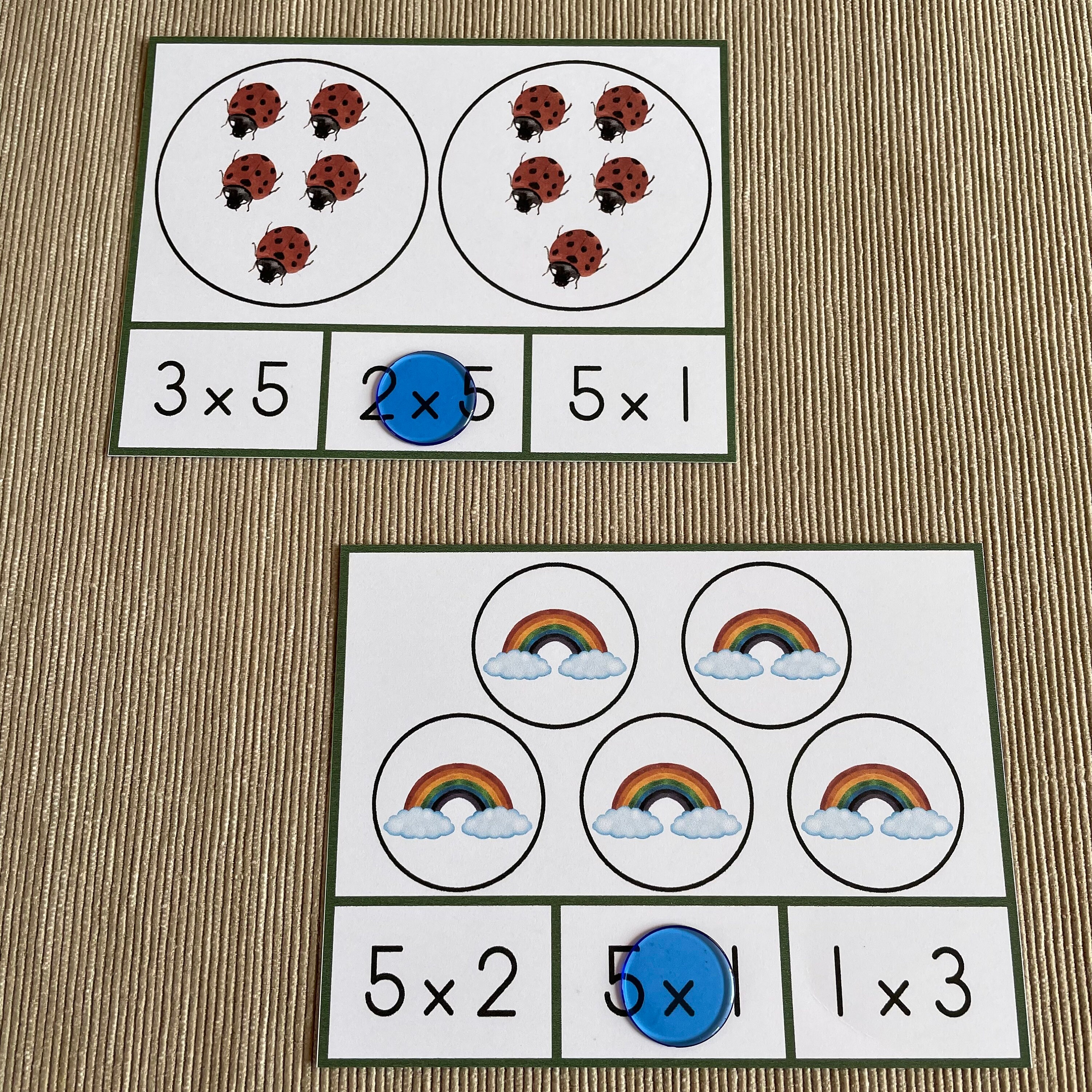 Montessori Spring Printable Multiplication Groups Clip Cards ...