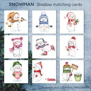 Winter Toddler Printable Snowman Shadow Matching Activity. Montessori ...
