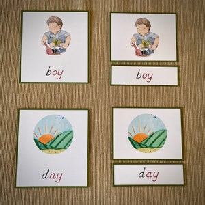 Montessori Printable Digraph 3-part Cards. Green Series Activity. - Etsy