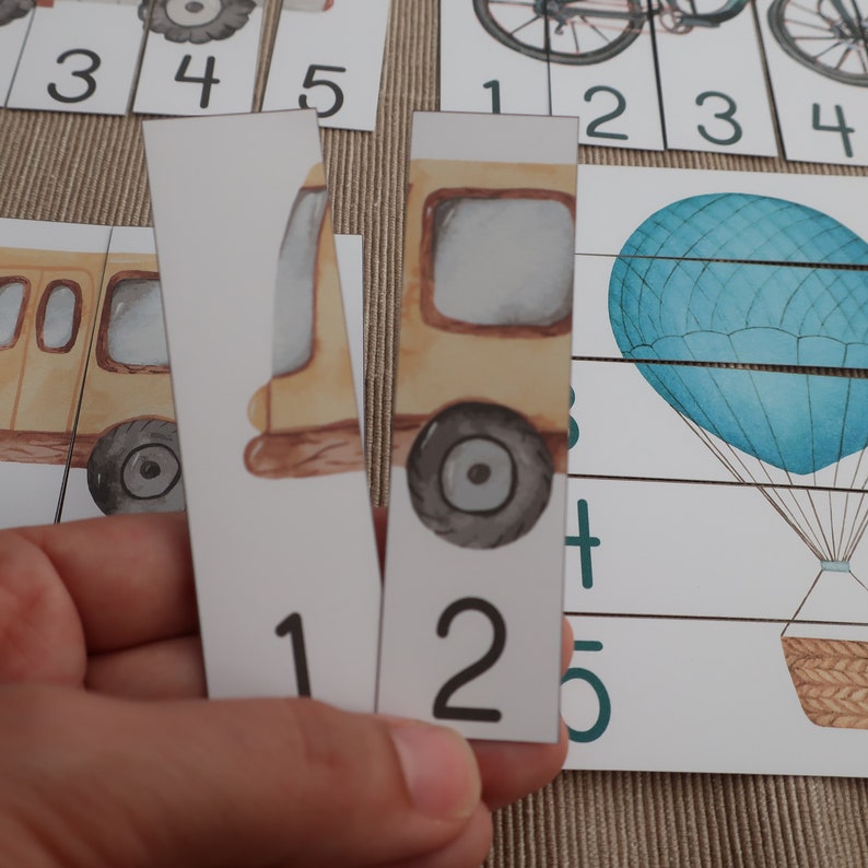 Toddler Puzzle Transport Number Sequnece 1-5. Printable | Etsy