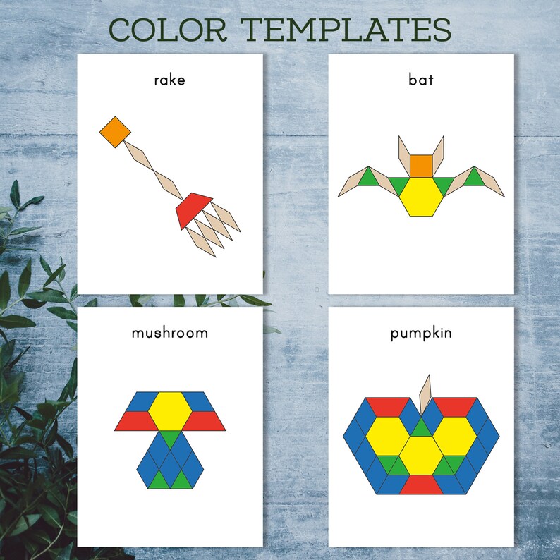 Fall Pattern Blocks Templates. Preschool and Kindergarten - Etsy