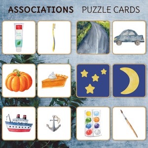 Preschool Printable Puzzle Association. What Goes Together - Etsy