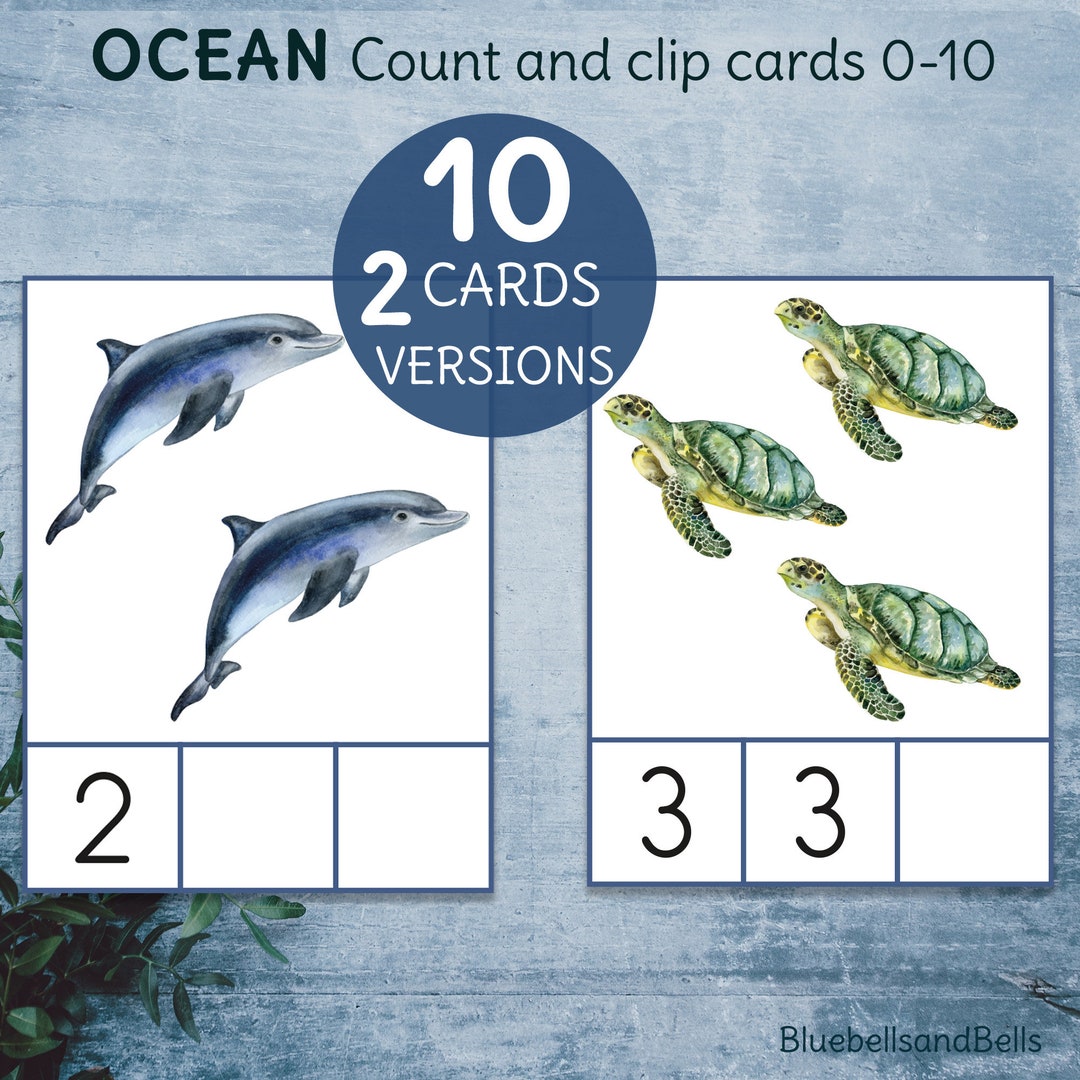 Special Education Errorless Count and Clip Cards 1-10 Ocean. - Etsy