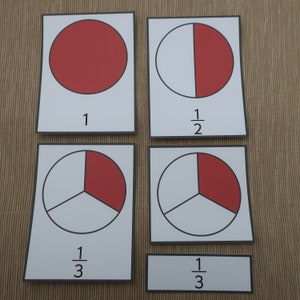 Fractions Preschool and Kindergarten Activities 1-6. Montessori 3-part ...