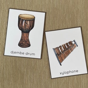 Musical Instrument Flashcards. Preschool and Kindergarten Watercolor ...