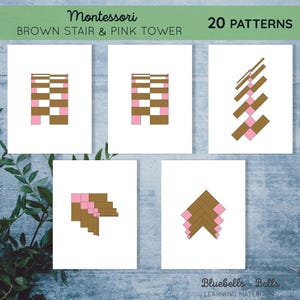 Montessori Pink Tower Brown Stair Pattern Cards Printable. Sensorial ...