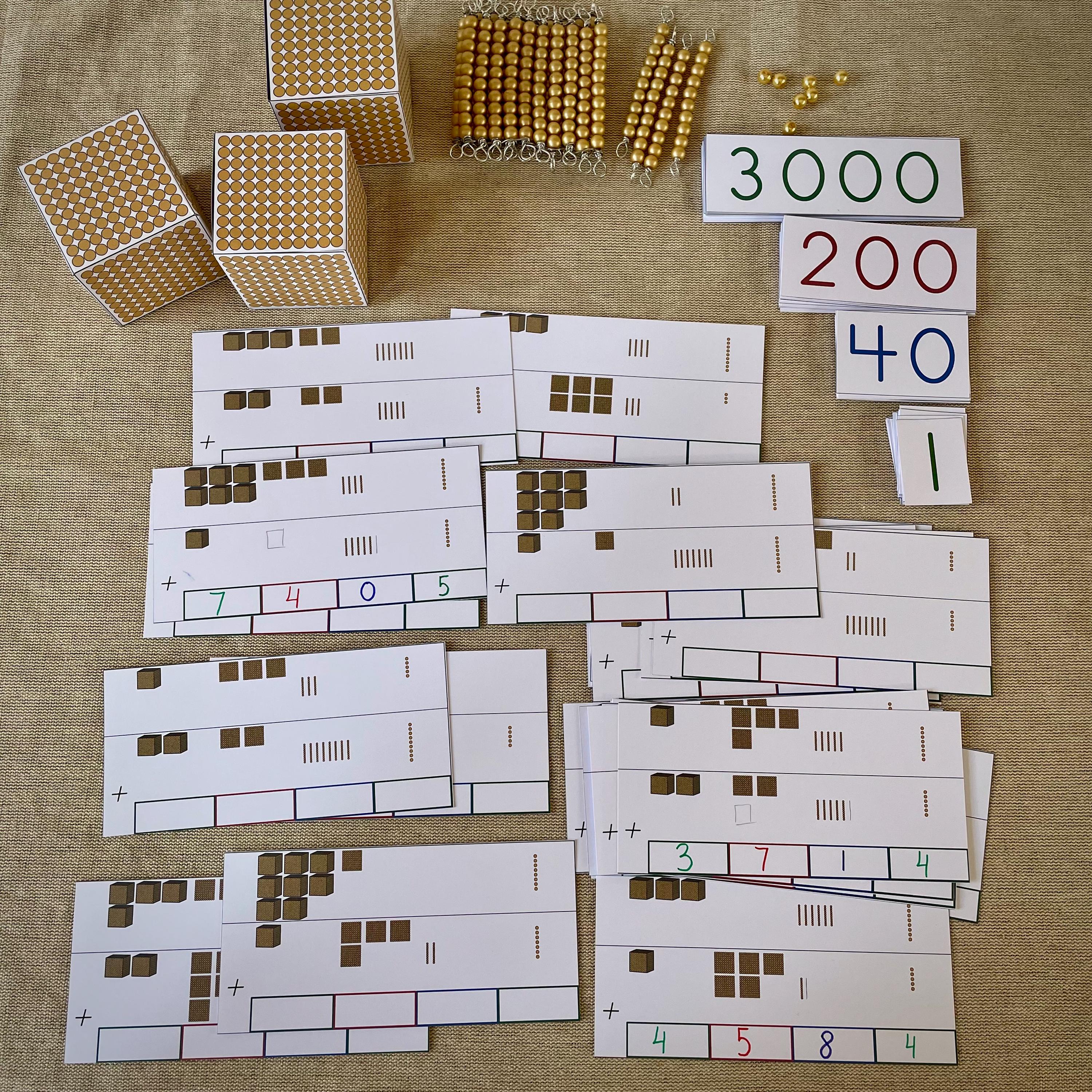 Montessori Golden Beads Addition Dynamic to 9999 Task Cards - Etsy