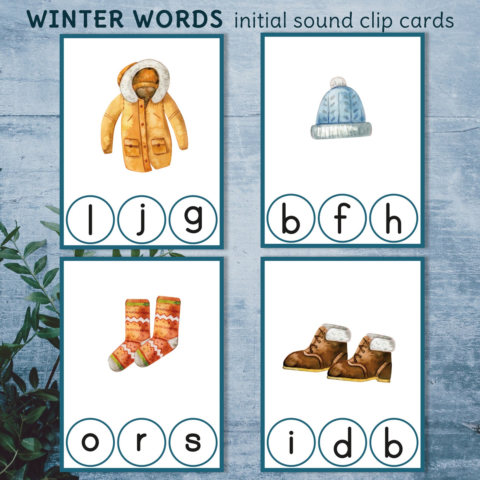 Winter Montessori Printable Phonics Clip Cards. Beginning - Etsy