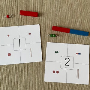Montessori Beads, Number Rods, Counters, Spindles Number Cards ...