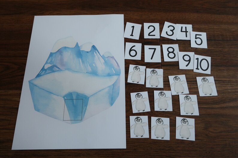 Counting Penguins Montessori Winter Printable. Preschool Winter ...