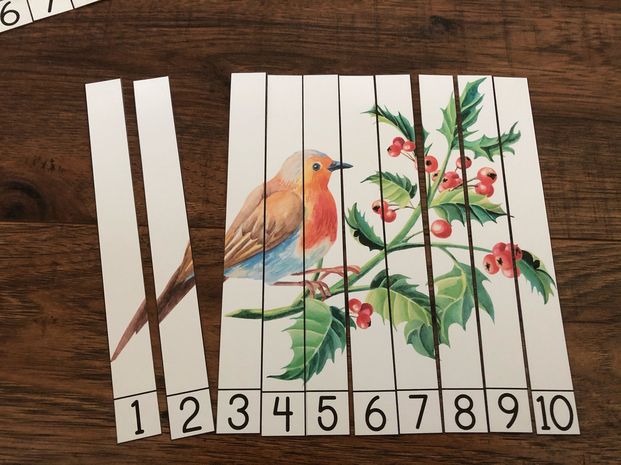 Number Sequence Puzzles Printable. Montessori Winter Preschool - Etsy