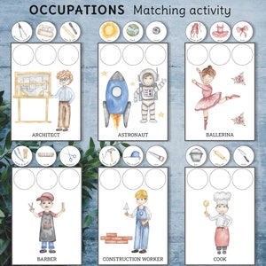 Occupations Cards Matching Activity. Community Helpers Printable ...