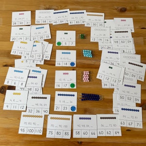 Montessori Bead Bar Skip Counting Clip Cards. Multiplication ...