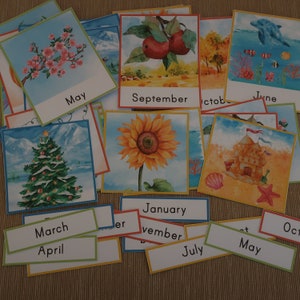 Months of the Year Montessori Printable Three Part Cards. - Etsy