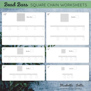 Skip Counting Montessori Square Chain Printable Labels, Control Charts ...