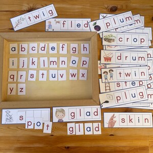 Montessori Printable Moveable Alphabet and CCVC Word Letter Matching ...