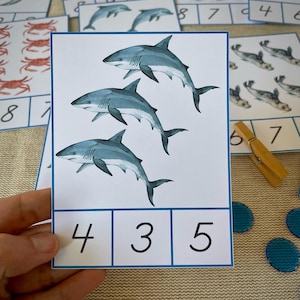 Ocean Animal Count and Clip Cards 1-10. Montessori Printable. - Etsy