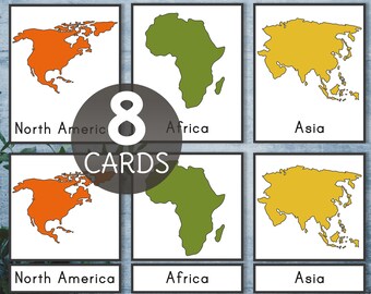 Continent Nomenclature Cards - Etsy