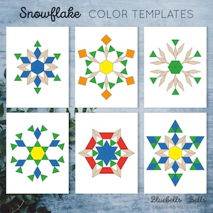 Snowflake Pattern Blocks Templates. Winter Preschool and Kindergarten ...