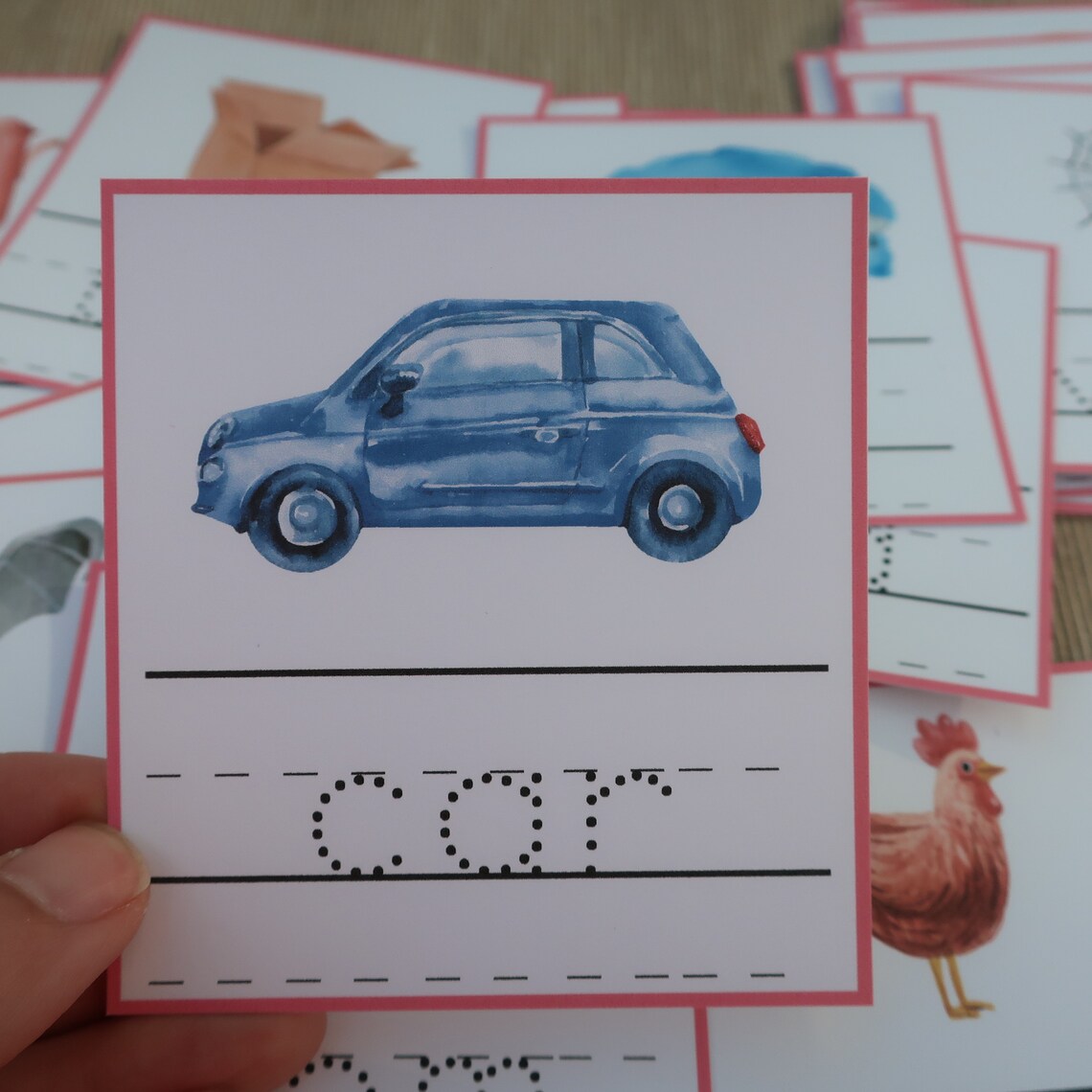 CVC Word Tracing Cards. Montessori Handwriting Practice | Etsy