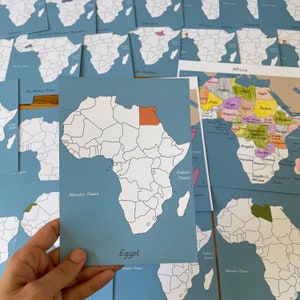 Africa Maps and Cards. Montessori Continent Study Printable. - Etsy