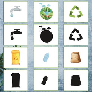 Earth Day Shadow Matching Cards. Montessori Preschool Printable ...