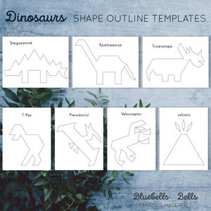 Dinosaur Pattern Blocks Printable Templates. Preschool and Kindergarten ...