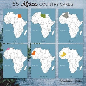 Africa Maps and Cards. Montessori Continent Study Printable. - Etsy