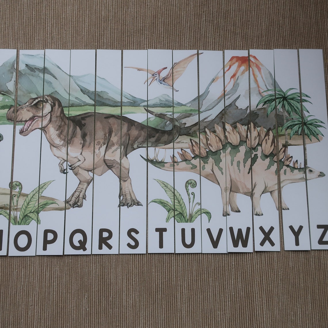 Dinosaur Puzzle Alphabet Sequence A-Z. Preschool and - Etsy