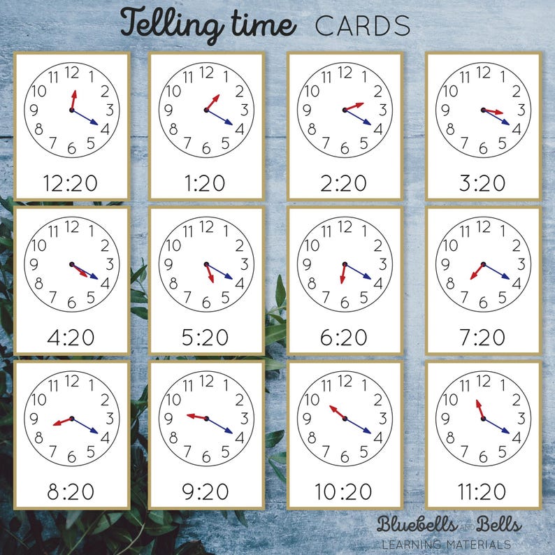 Telling Time Cards. Clock Activity Kindergarten and Elementary School ...
