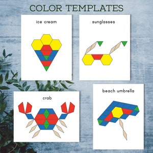 Summer Pattern Blocks Templates. Summer Printable Preschool and ...