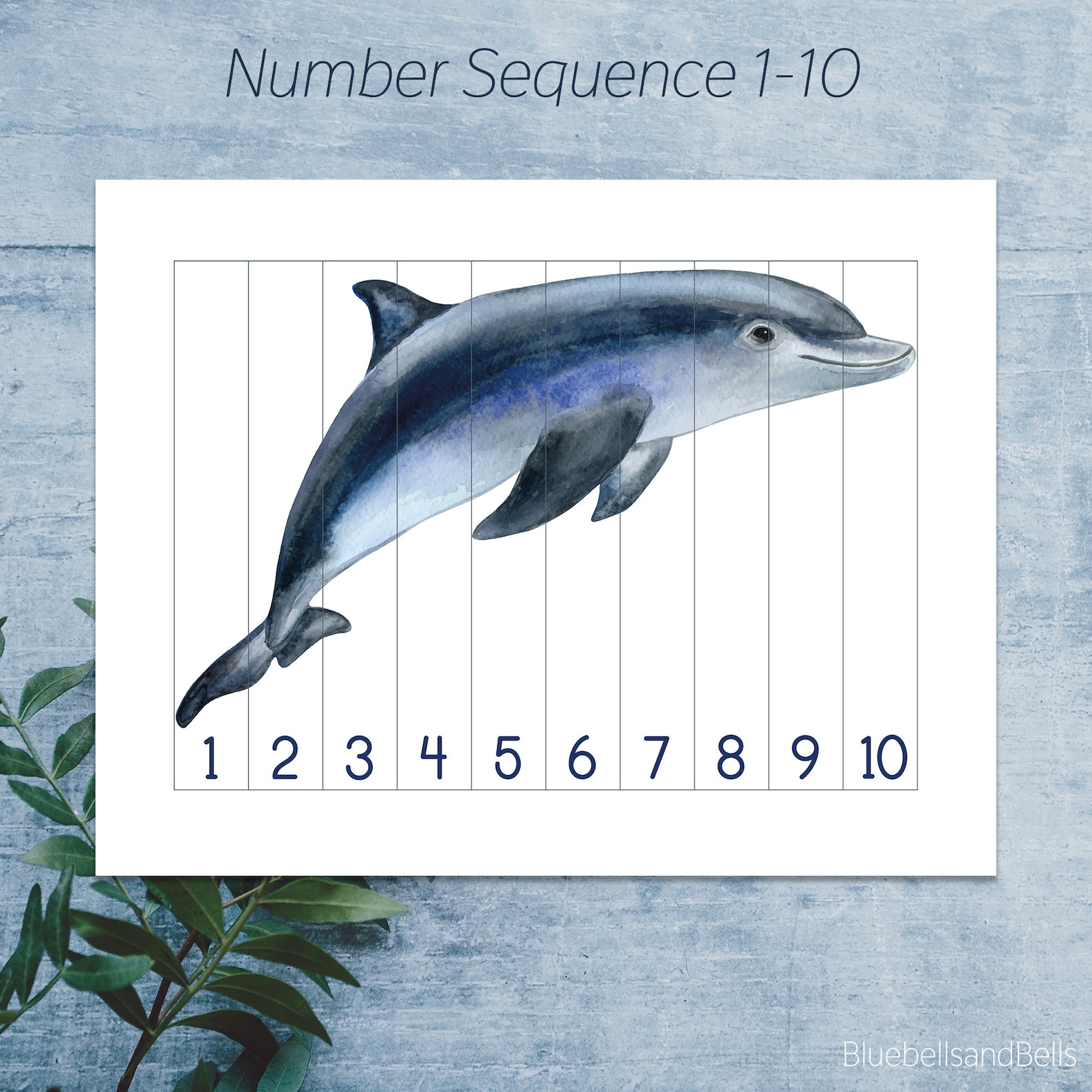 Ocean Animal Preschool Printable Number Sequence Puzzle 1-10. | Etsy