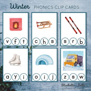Winter Montessori Printable Phonics Clip Cards. Beginning Sound ...
