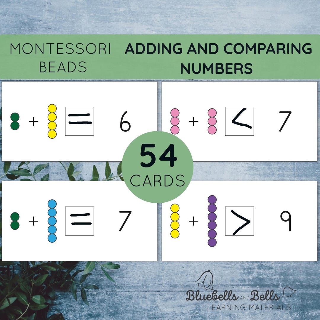 Montessori Bead Bars Comparing Numbers With Addition Equation. - Etsy