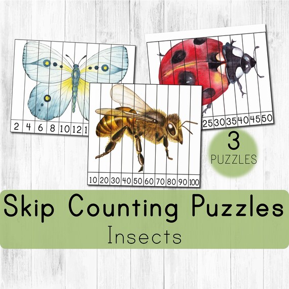 Skip counting by 2s by 5s and by 10s puzzles. Math 1st grade. | Etsy