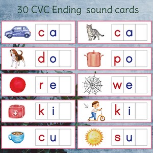 Montessori Printable Moveable Alphabet. CVC Word Phonics Matching Cards ...