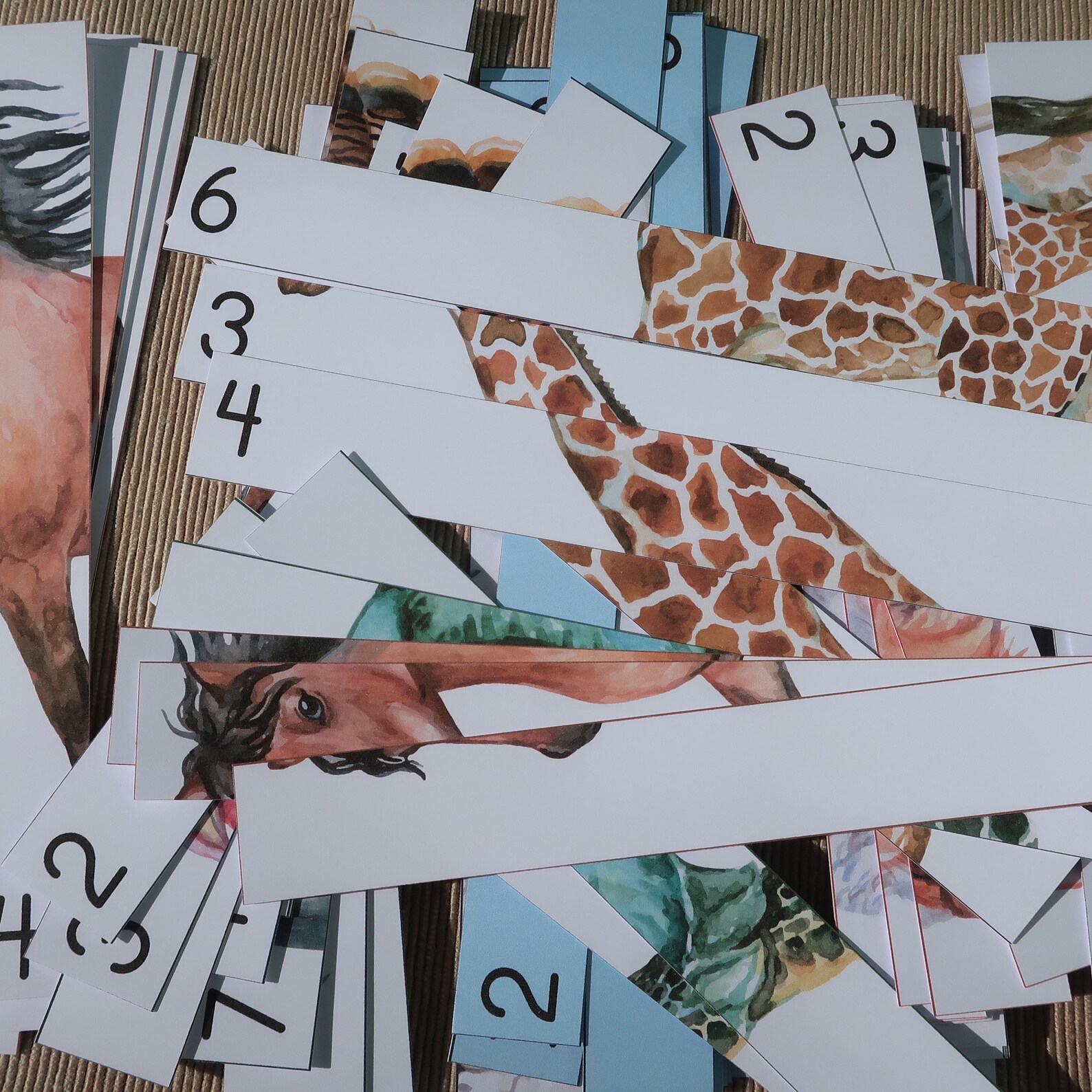 Animal Puzzles 1-10 Number Sequence. Kids Printable Counting - Etsy