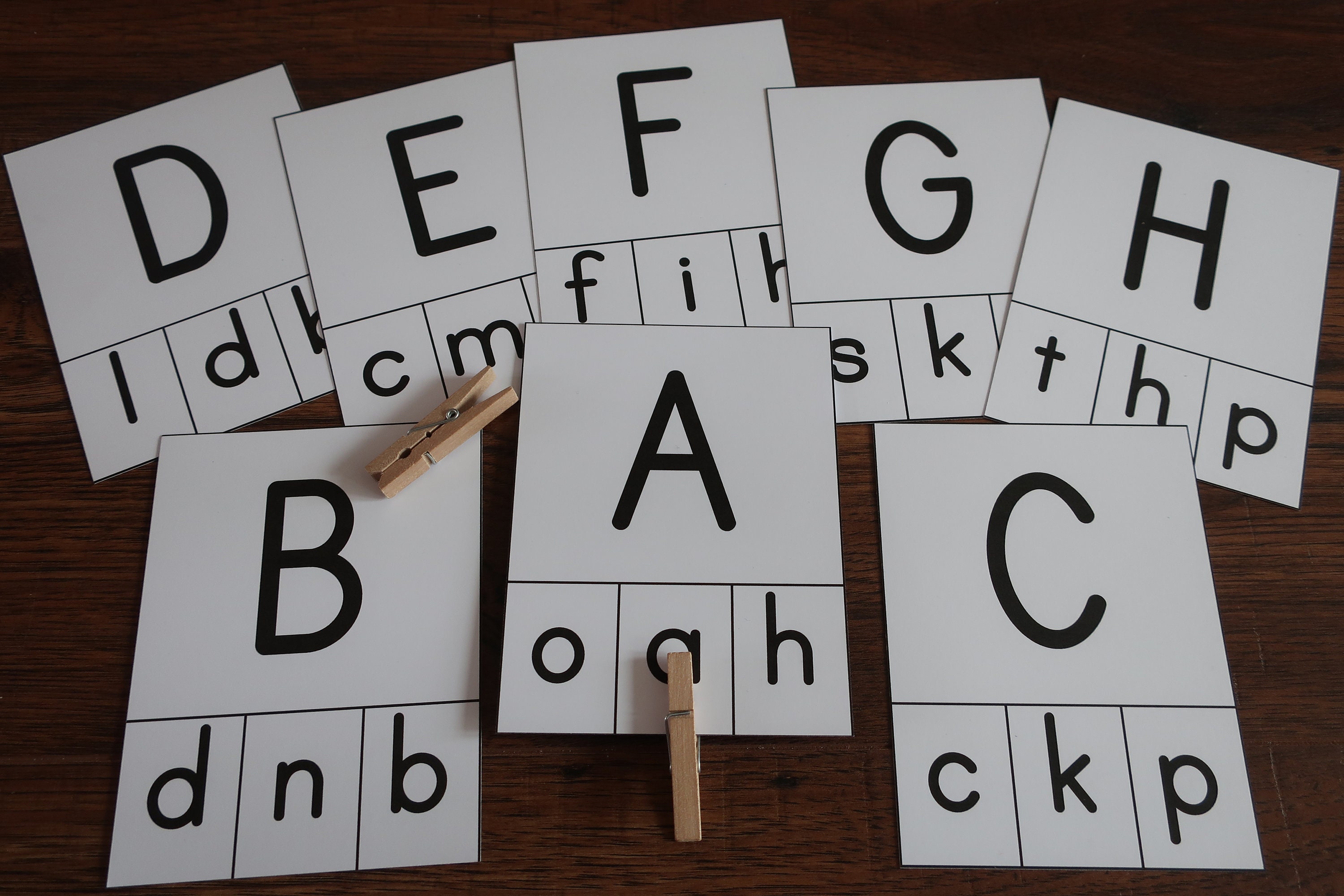 ABC Clip Cards. Letter Recognition. Letter Case Matching. - Etsy Australia
