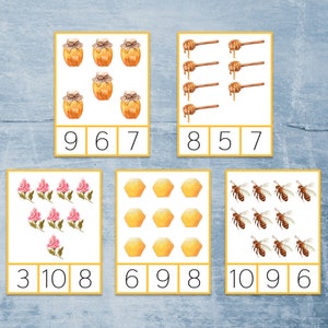 Honeybee Count and Clip Cards 1-10. Preschool Insect Math Printable ...