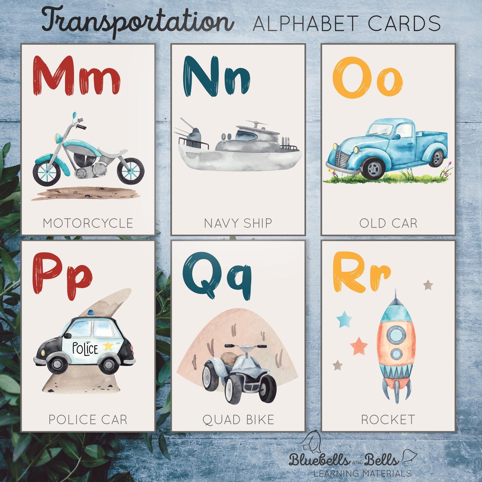 Transportation Alphabet Cards. Toddler Letter Printable. Preschool ...