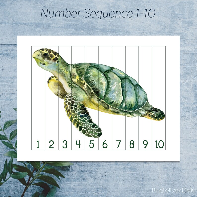 Ocean Animal Preschool Printable Number Sequence Puzzle 1-10. | Etsy