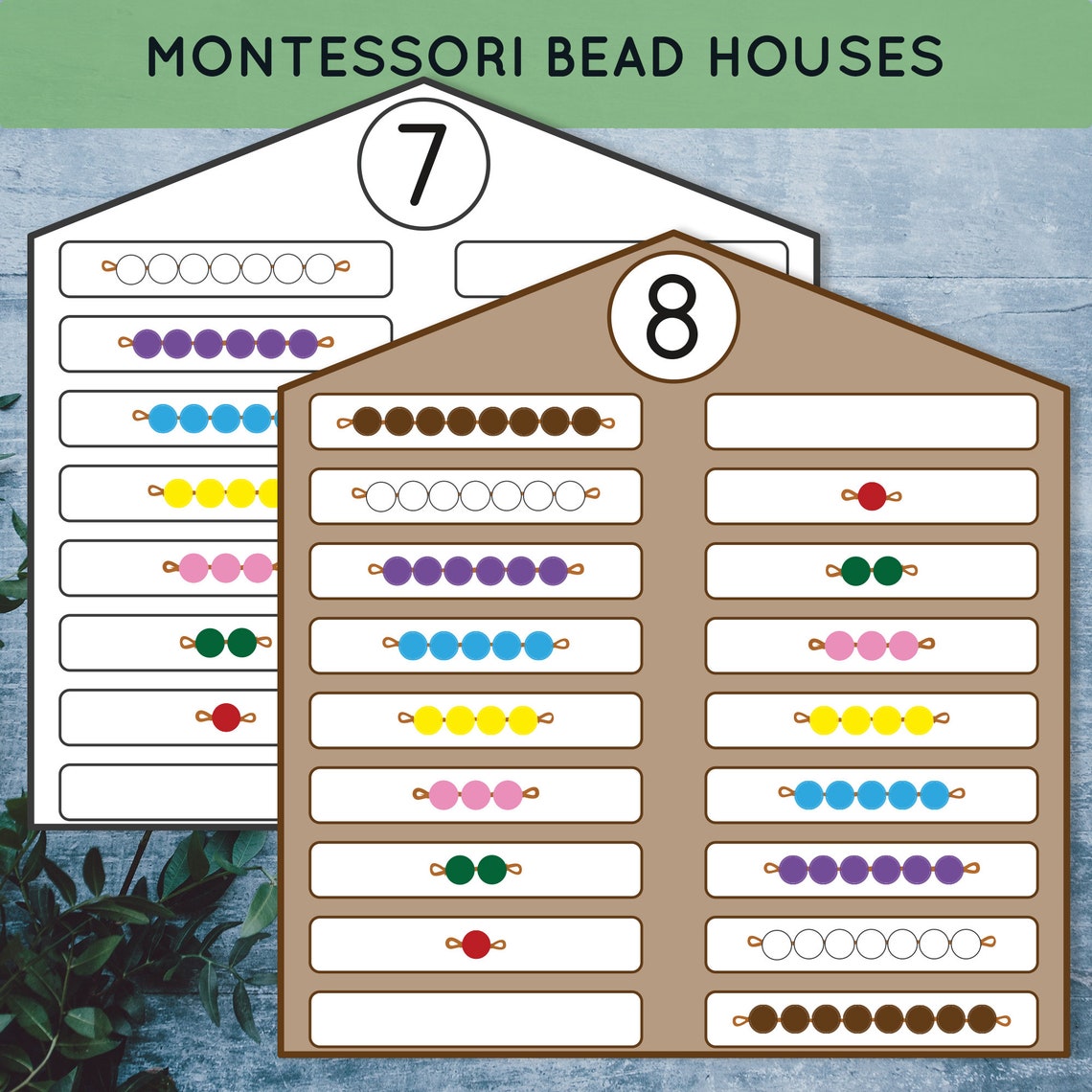 Montessori Bead Addition Activity. Montessori Printable Math - Etsy