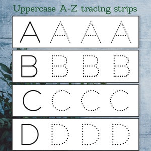 Letter Tracing Strips. Alphabet Tracing Worksheets. Handwriting ...