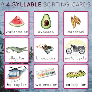 Syllable Sorting Printable Activity. Montessori Preschool and ...