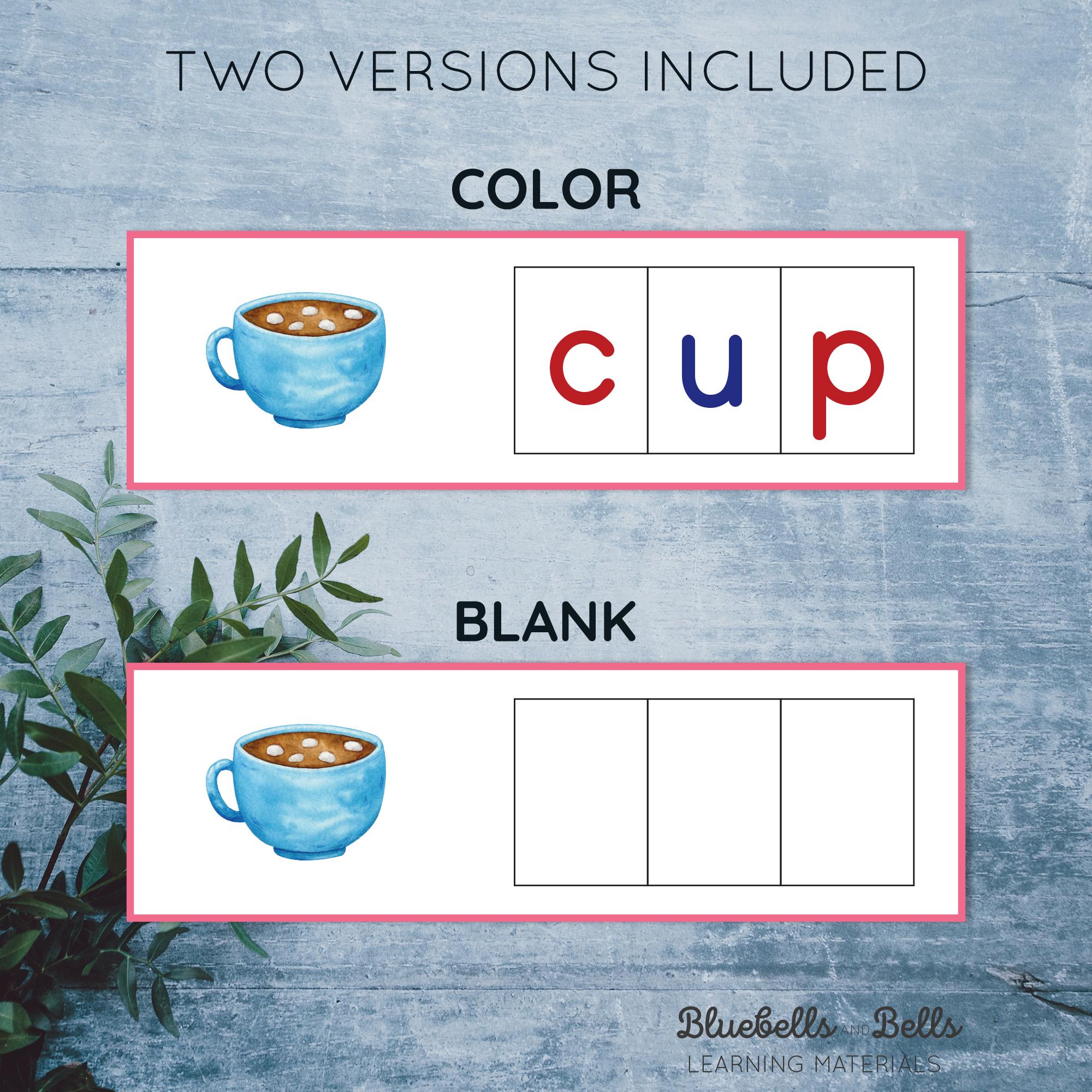 Montessori Printable Moveable Alphabet and CVC Word Matching Cards ...