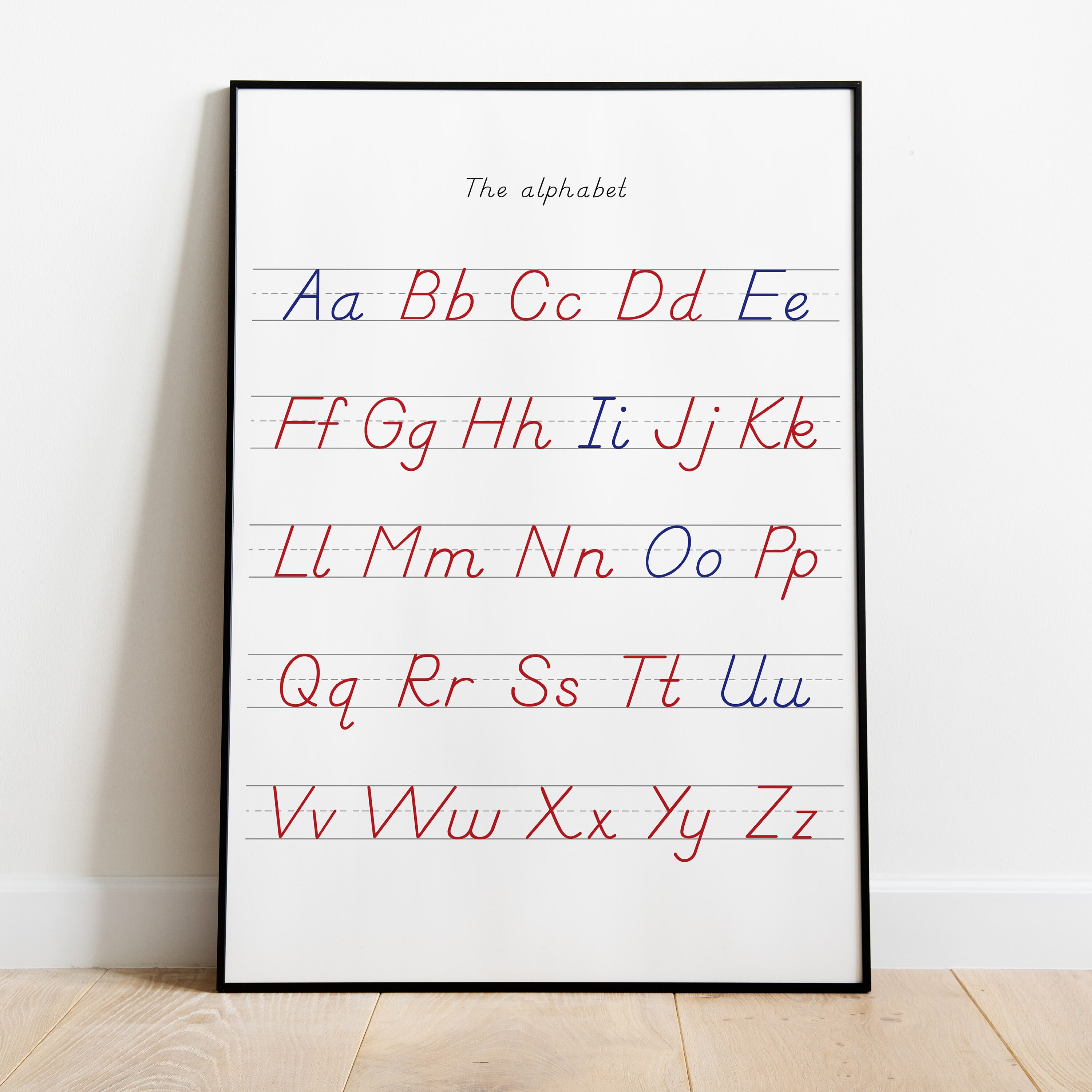 Montessori D'nealian Style Alphabet Poster Manuscript. - Etsy