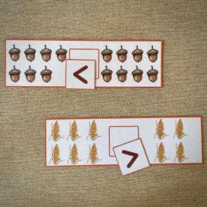 Preschool Fall Printable Comparing Numbers. More Than, Less Than, Equal ...