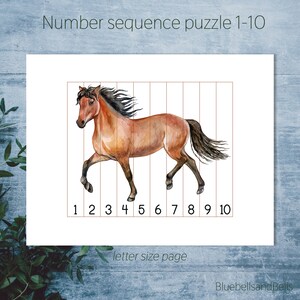 Farm Animal Number Sequence Puzzles 1-10. Preschool Math Printable ...